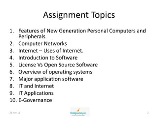 Assignment topics | PPTX