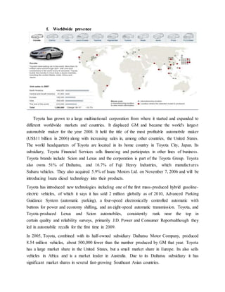 Assignment Toyota's Marketing Strategy | DOCX