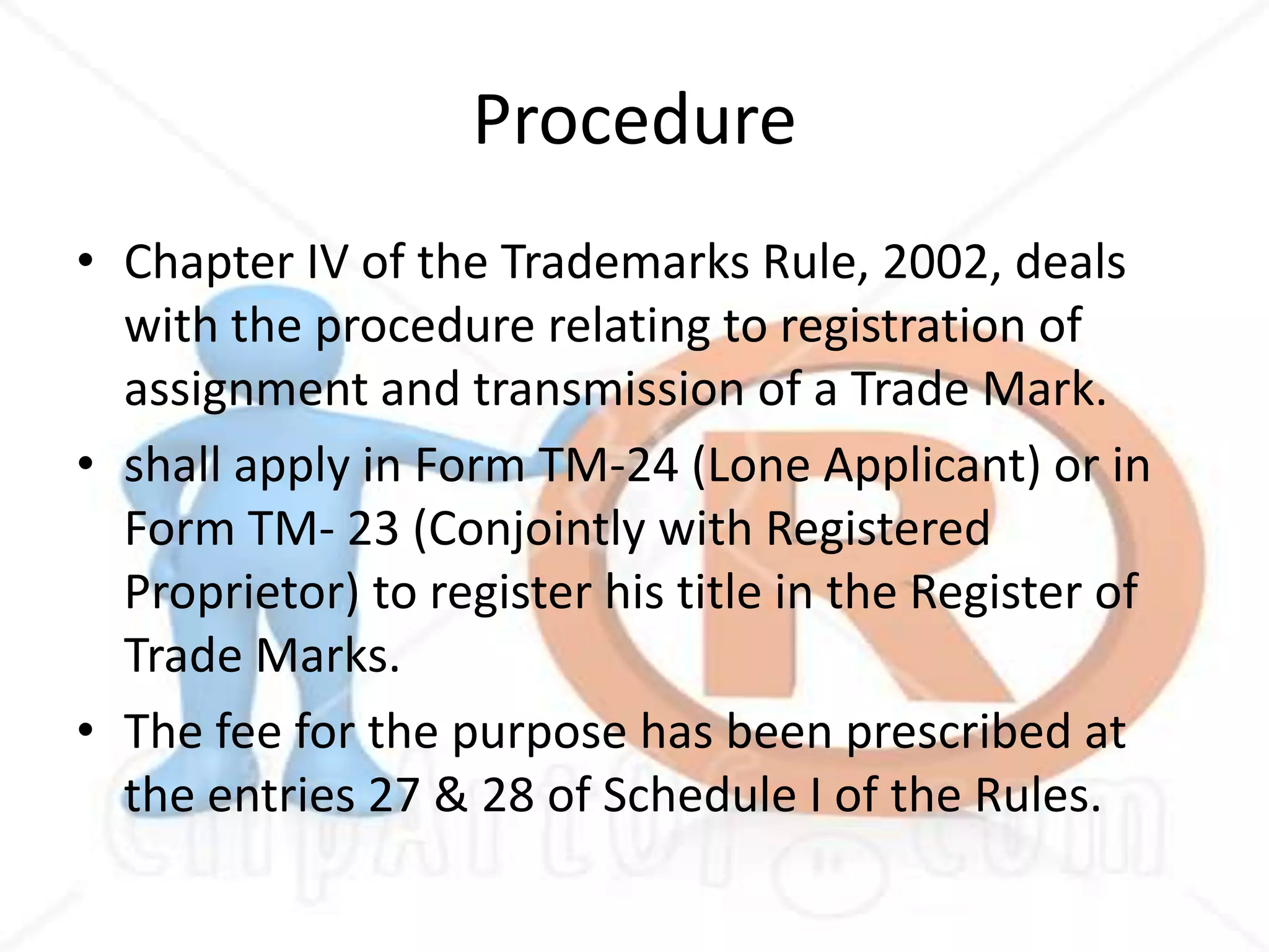 Assignment & Transmission Of Trade Marks | PPTX