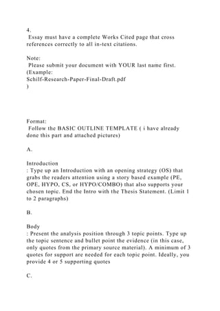 Assignment Type up an essay on one of two prompts and submit the .docx