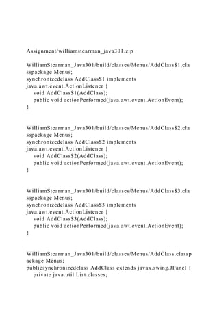 Assignmentwilliamstearman_java301.zipWilliamStearman_Java30.docx