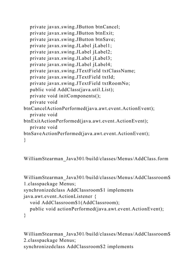 Assignmentwilliamstearman_java301.zipWilliamStearman_Java30.docx