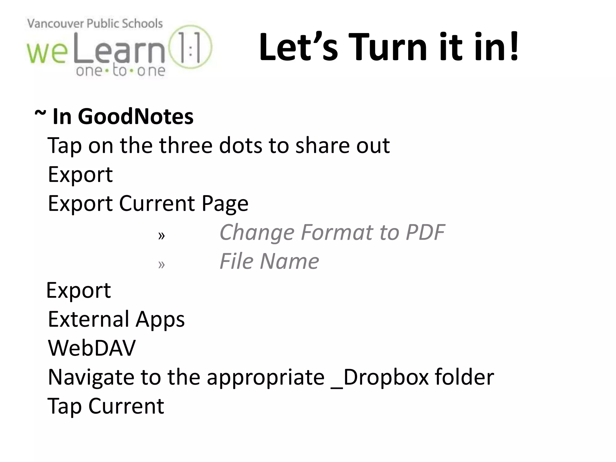 Assignment with web dav and goodnotes | PPTX