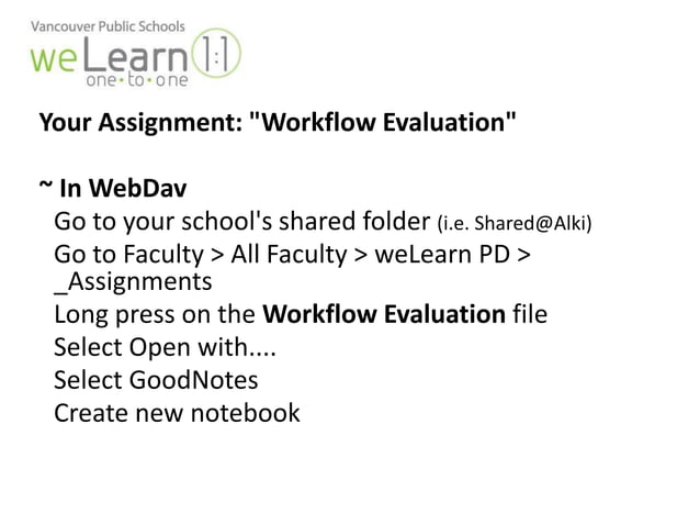 Assignment with web dav and goodnotes | PPTX