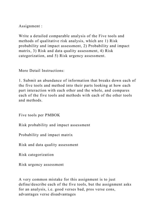 Assignment Write a detailed comparable analysis of the Five too.docx