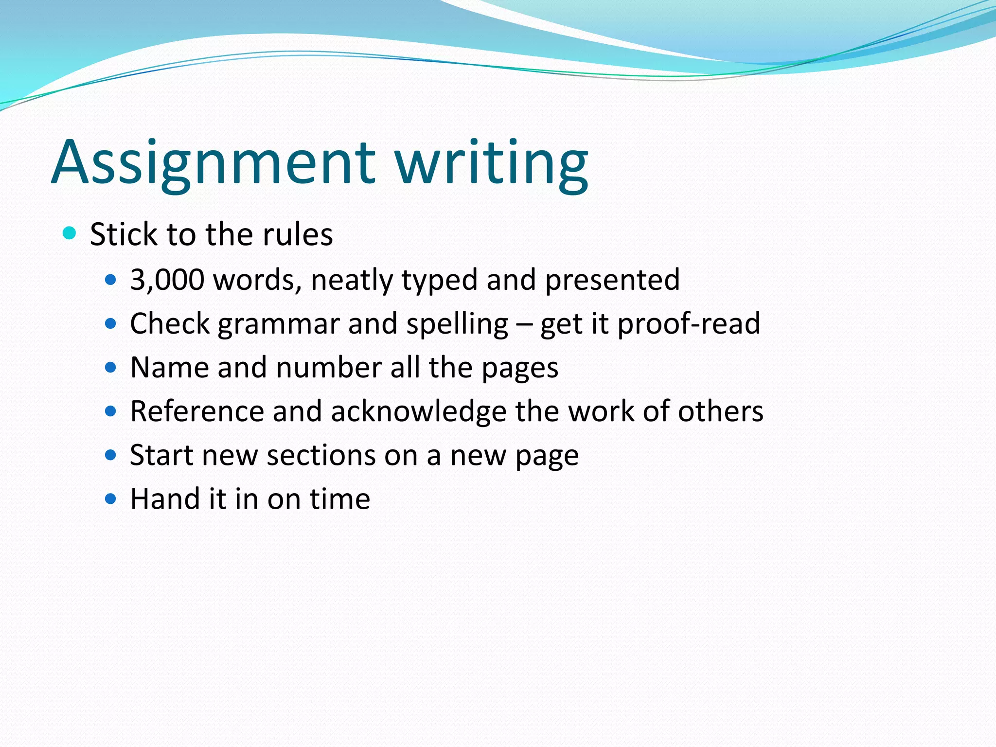 Assignment Writing | PPTX
