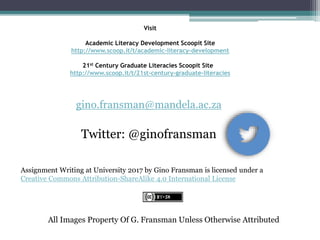 Assignment writing at university 2017 ginofransman | PPT | Free Download