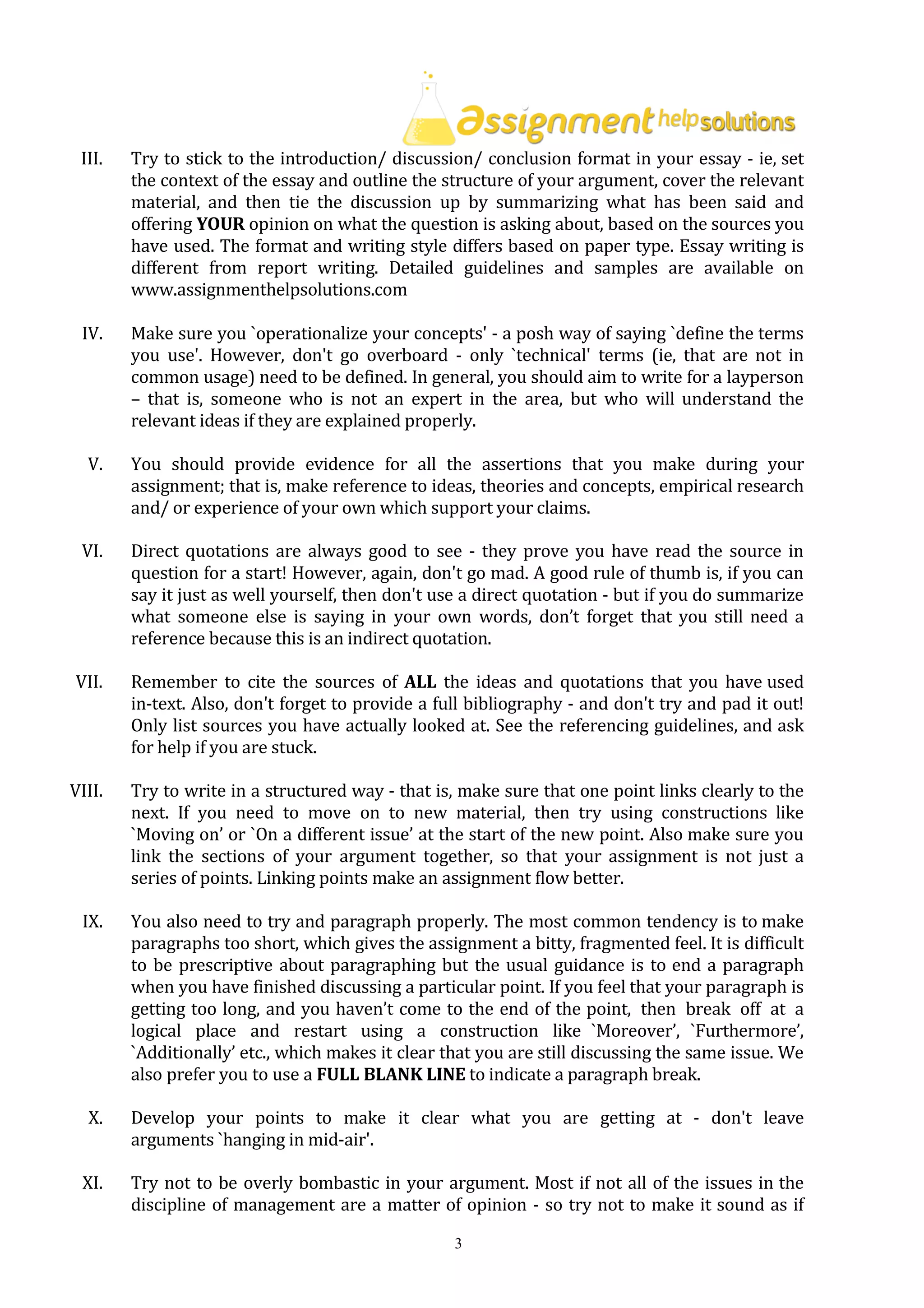 Assignment writing guidelines | PDF