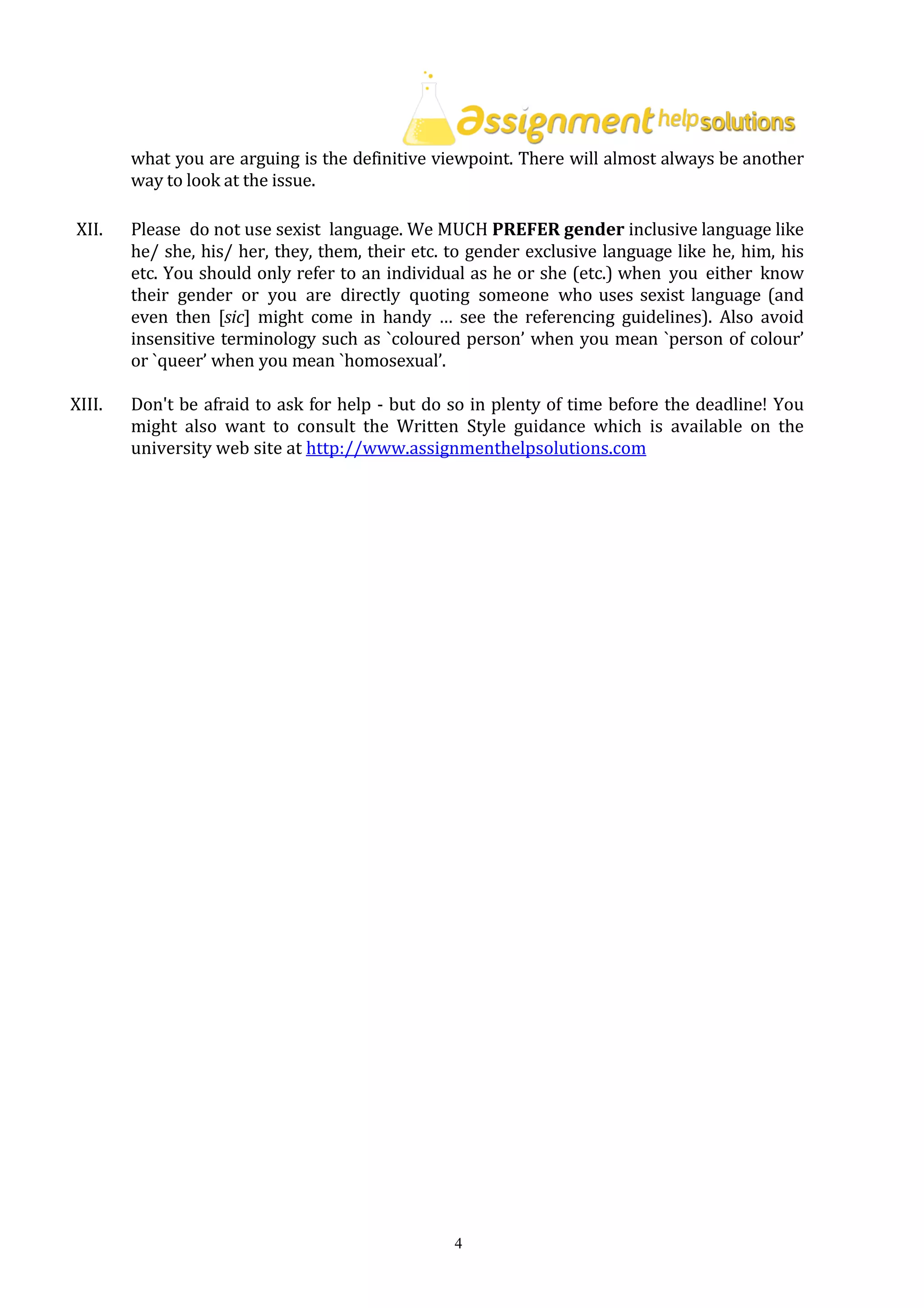 Assignment writing guidelines | PDF