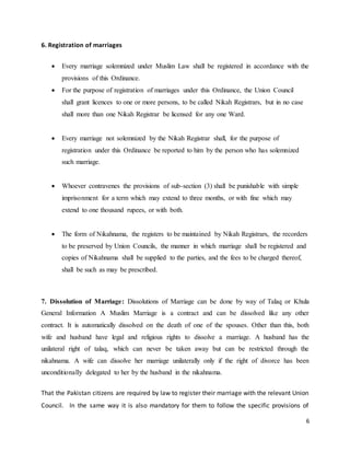 Family law in Pakistan and historical background | DOCX