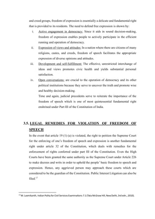 RIGHT TO FREEDOM UNDER ARTICLE 19 OF THE CONSTITUTION OF INDIA AND NEW CHALLENGES | PDF