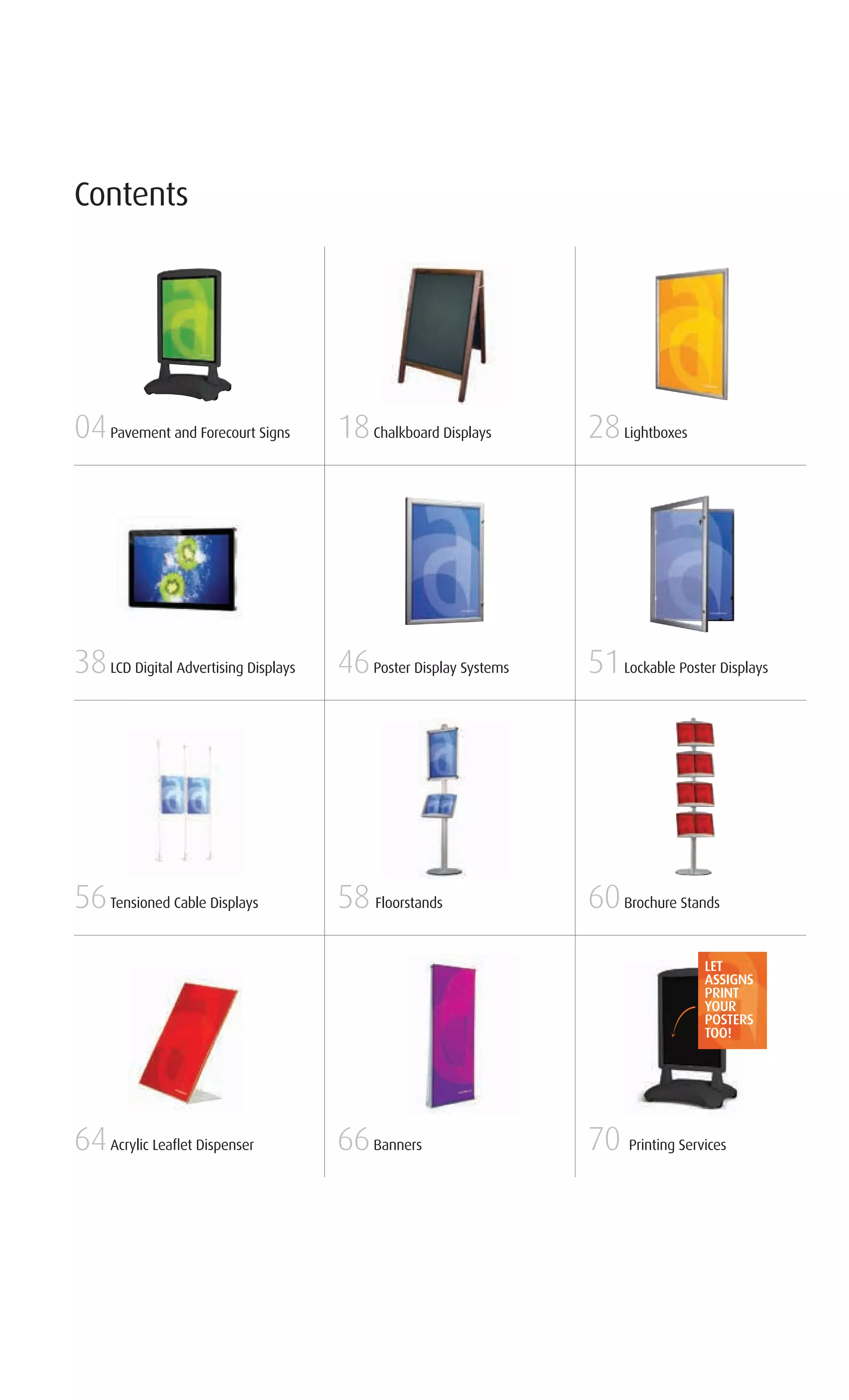 Retail Graphic Displays & Point of Sale Catalogue - Assigns Ltd | PDF