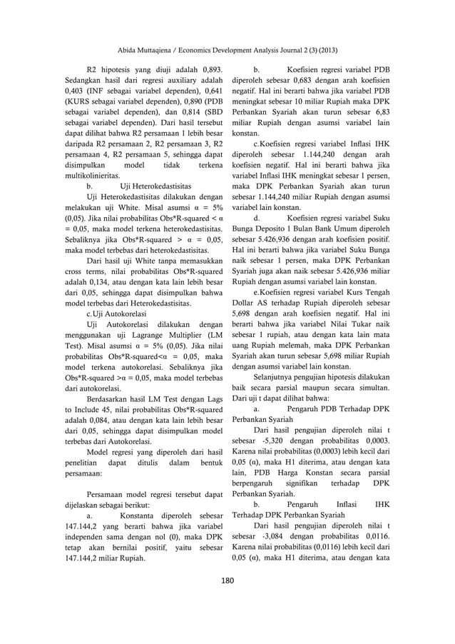 ANALISIS PENGARUH PDB, INFLASI, TINGKAT BUNGA, DAN NILAI TUKAR TERHADAP DANA PIHAK KETIGA ...