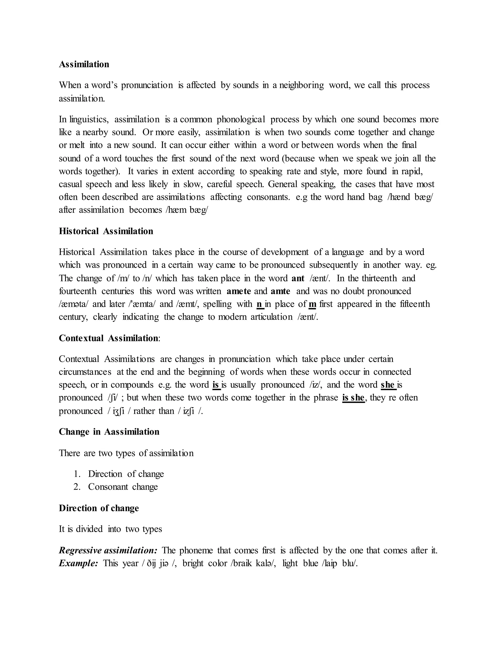 Assimilation | DOCX