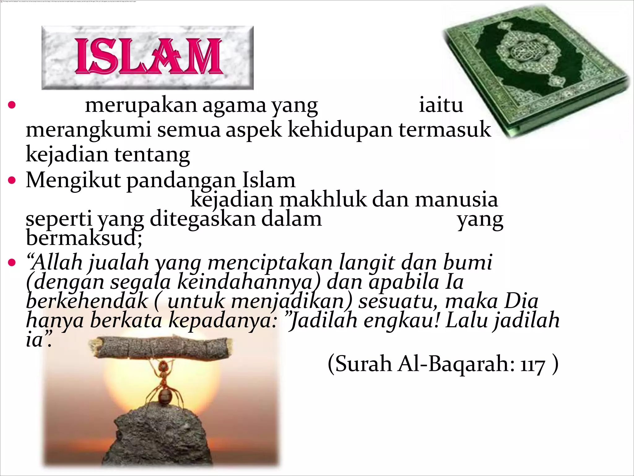 Pandangan Islam terhadap kejadian manusia | PPTX