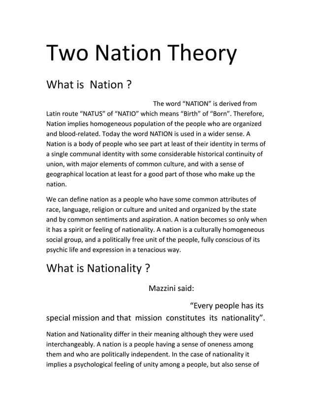Two Nation Theory | RTF | Hinduism | Religion & Spirituality