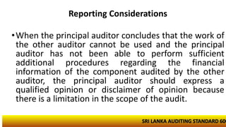 Special consideration of group financial statement(sri lanka audit ...