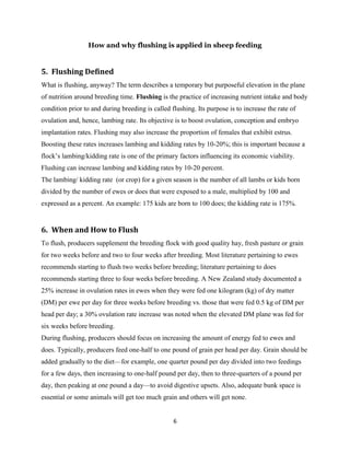 three systems used to feed sheep and goats and How and why flushing is ...