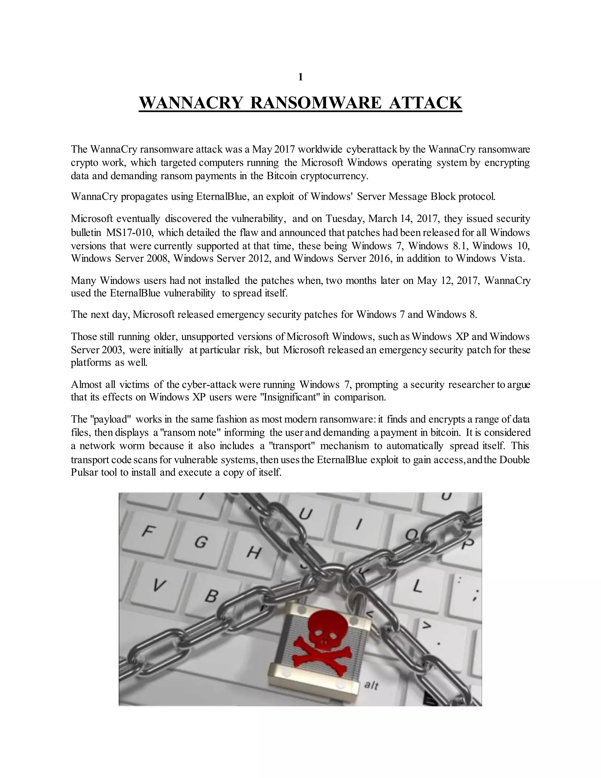 WannaCry Ransomware Attack | PDF