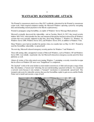 WannaCry Ransomware Attack | PDF