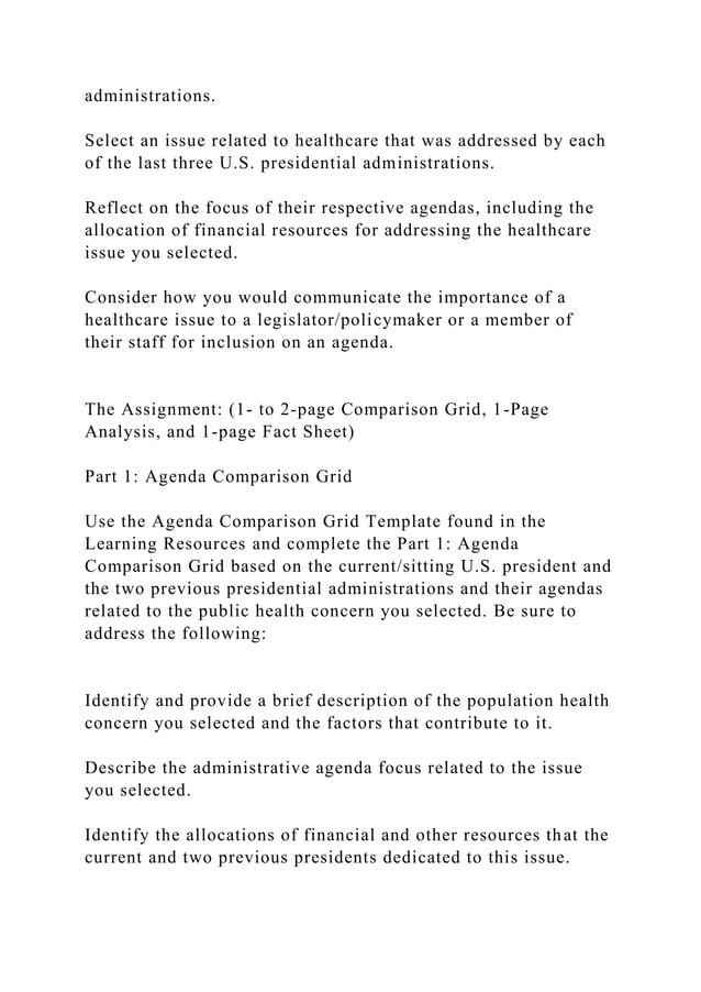 assingment Assignment Agenda Comparison Grid and Fact Sheet or .docx