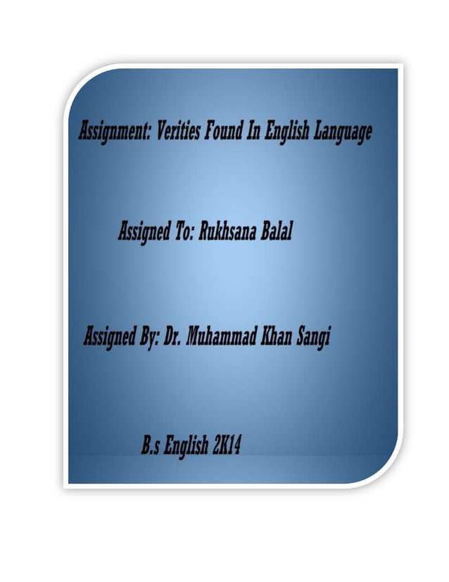 Verities Found In English Language | PDF