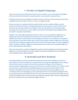 Verities Found In English Language | PDF