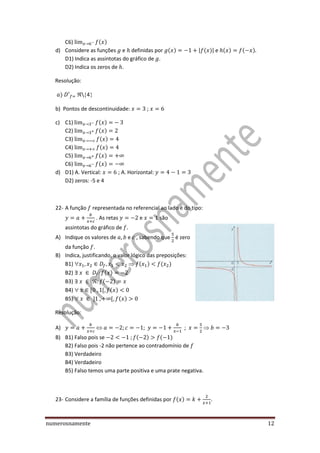 Assintotas - Exercícios resolvidos | PDF