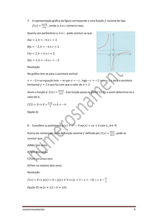 Assintotas - Exercícios resolvidos | PDF