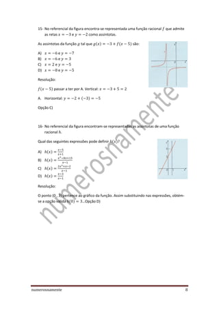 Assintotas - Exercícios resolvidos | PDF
