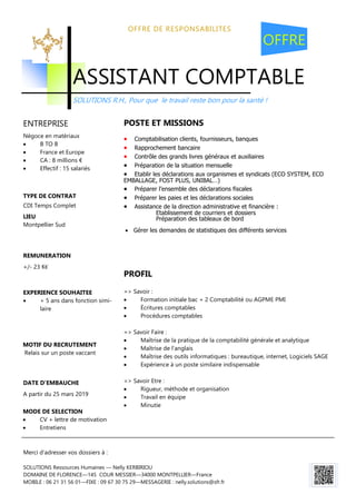 ASSISTANT COMPTABLE | PDF
