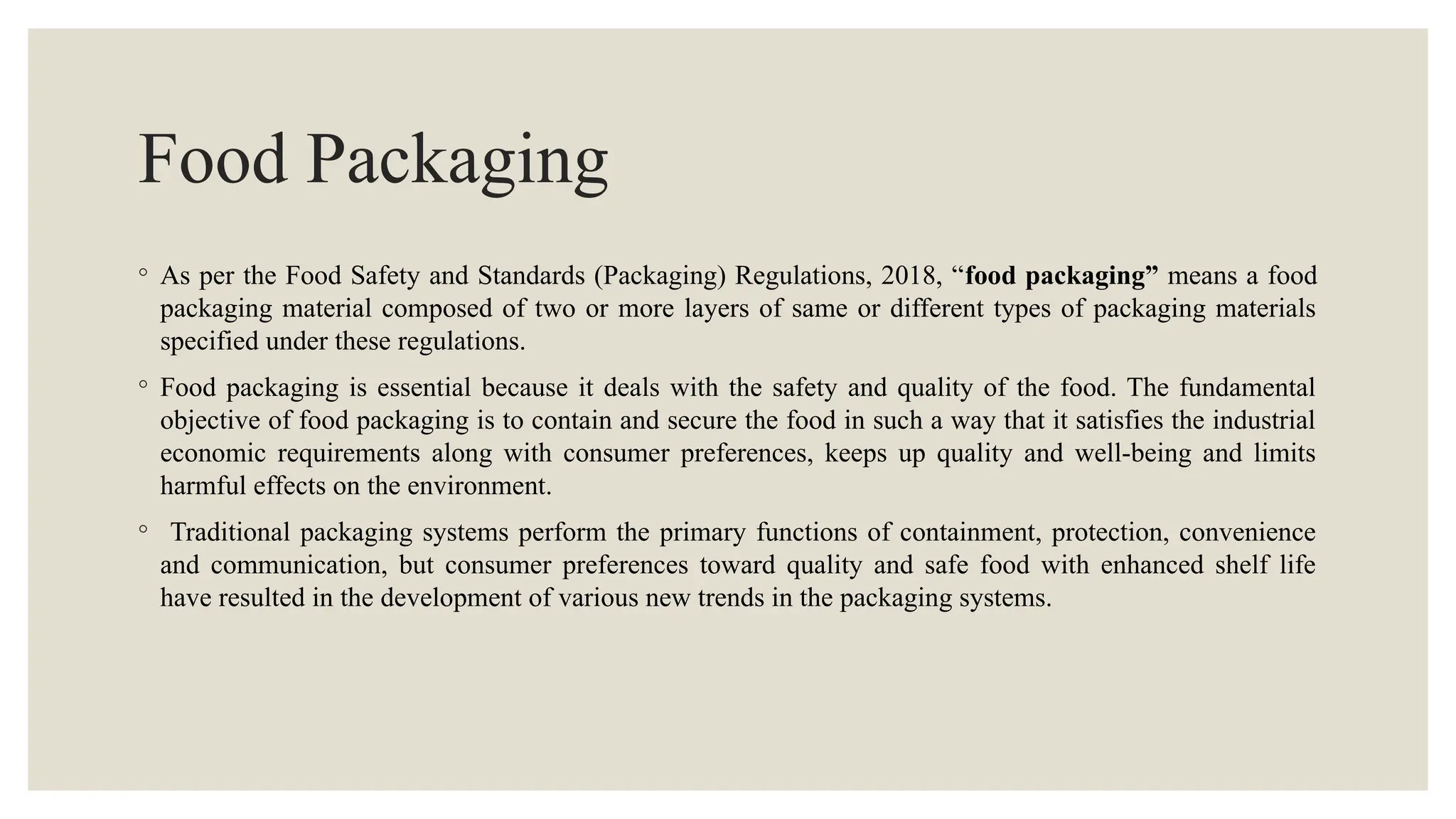 A presentation on Emerging food packaging technology | PPTX