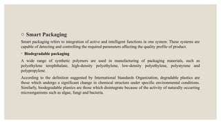 A presentation on Emerging food packaging technology | PPTX