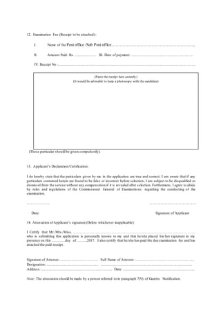 ENGLISH APPLICATION FOR OPEN COMPETITIVE EXAMINATION FOR RECRUITMENT TO ...