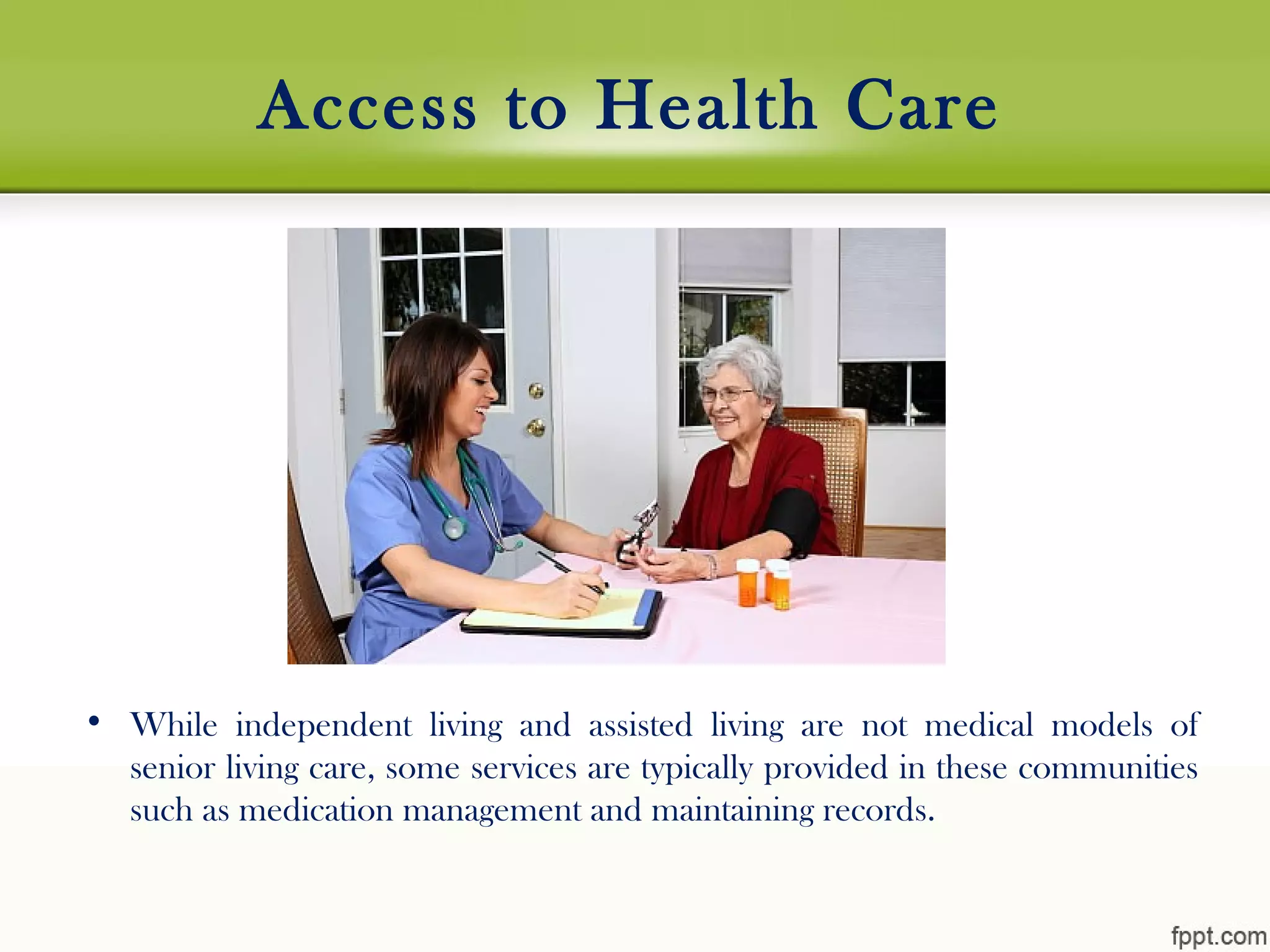 Assisted living services and amenities | PPT