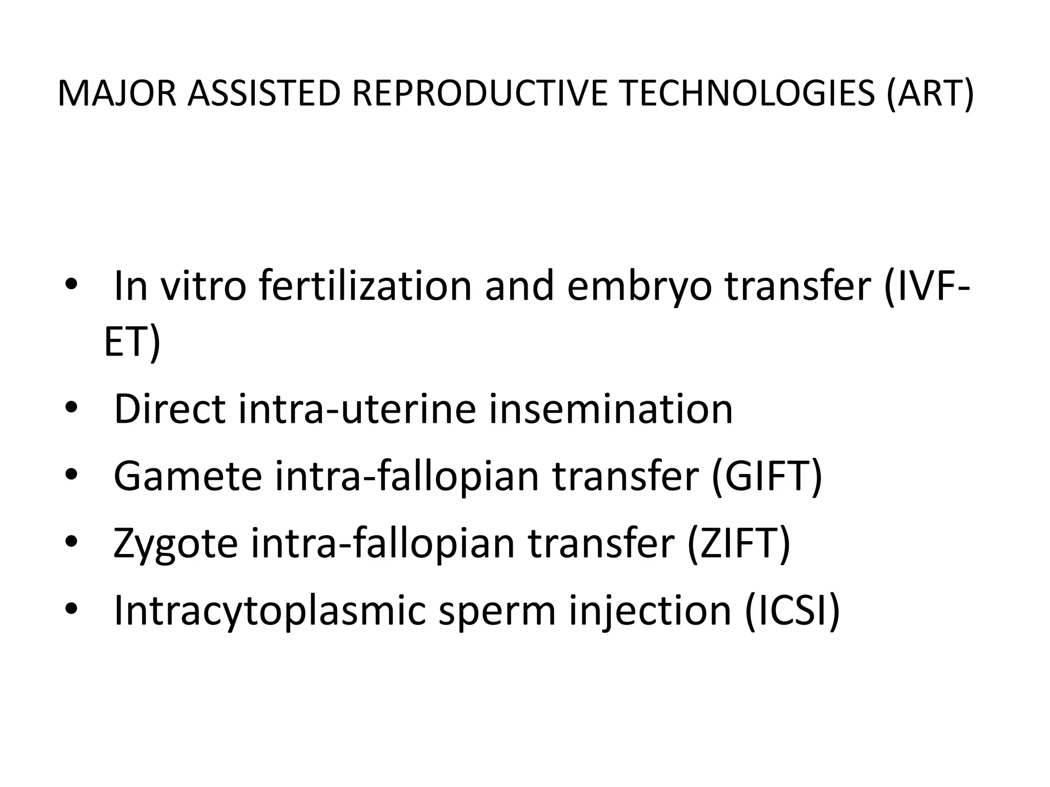 Assisted reproductive techniques | PPTX