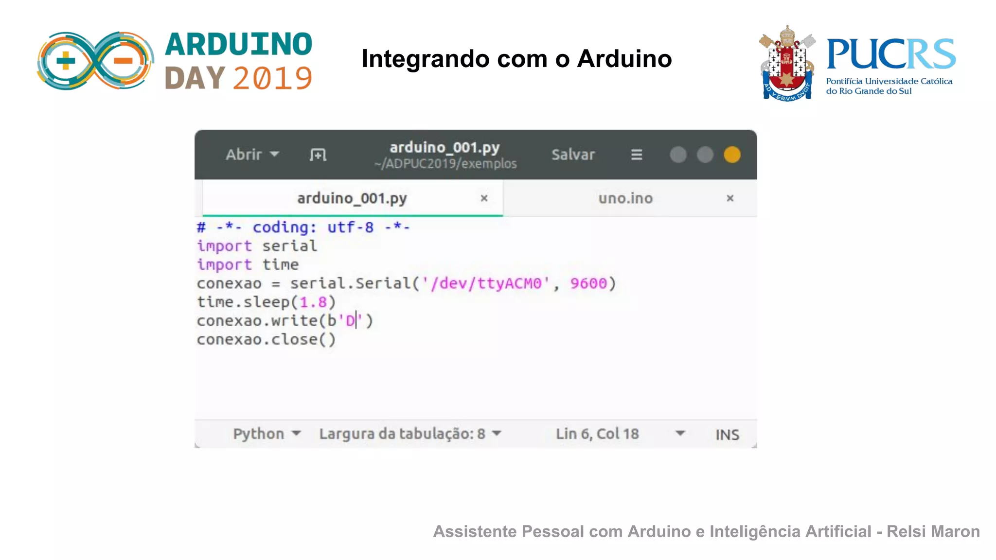 Assistente pessoal com Arduino Python e IA | PPT