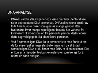Assistert befruktning og dna analyser pre | PDF
