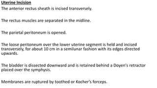 Assisting in lower segment cesarean section | PPTX