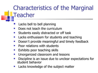 Assisting the marginal teacher | PPT