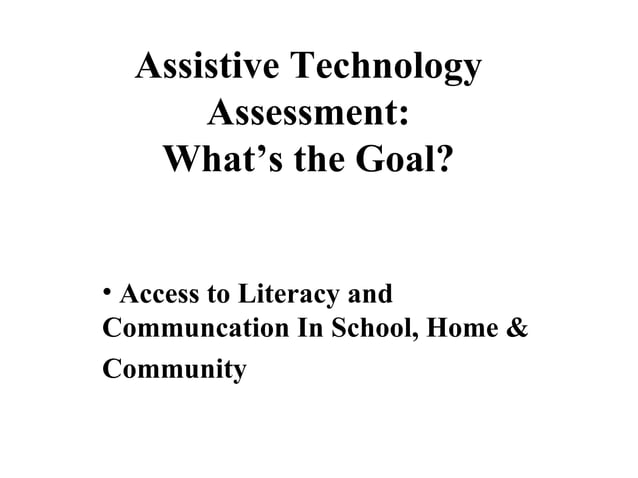 Assistive Technology Assessment | PPT