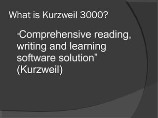 Kurzweil 3000 Software Review | PPT | Computing | Technology & Computing