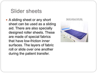 Assistive devices - Used in moving and lifting patients | PPTX