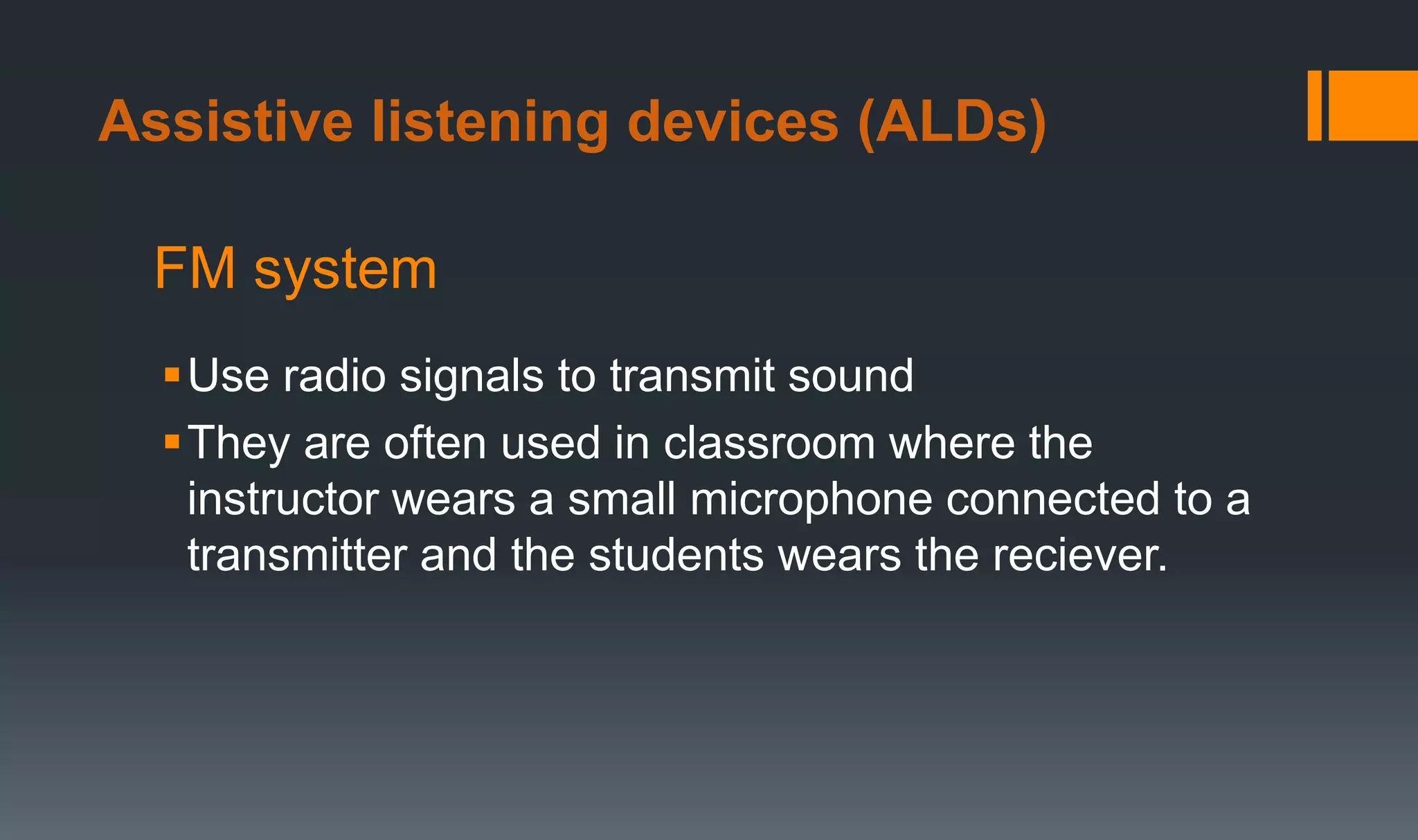 Assistive devices for hearing impairment | PPTX