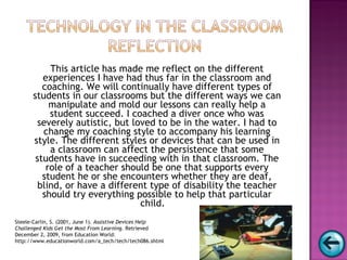 Assistive Technologies Used In The Classroom | PPT