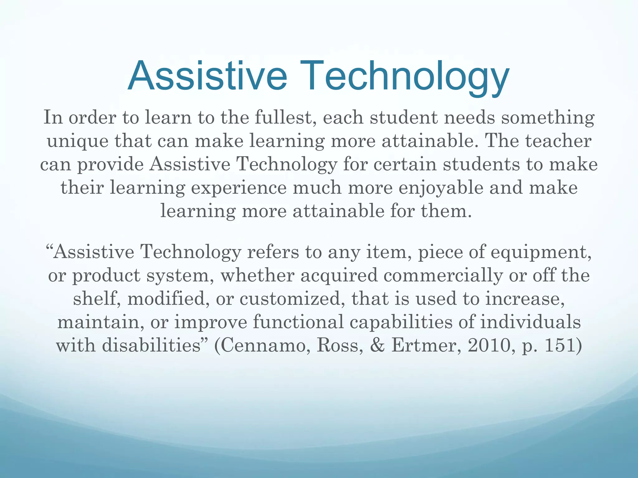 Assistive technology | PPT | Tablets and E-readers | Consumer Electronics