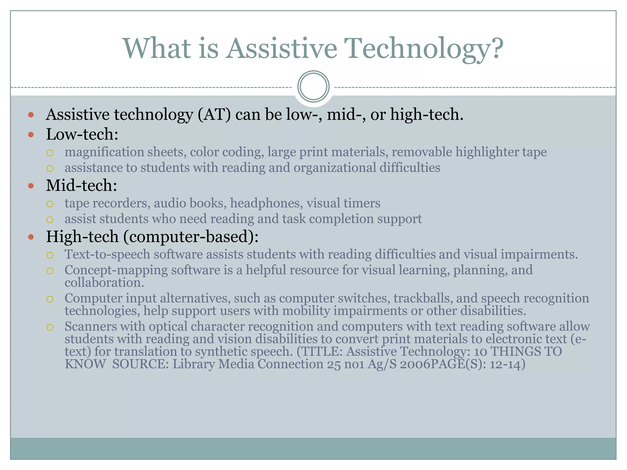 Assistive technology in libraries | PPTX