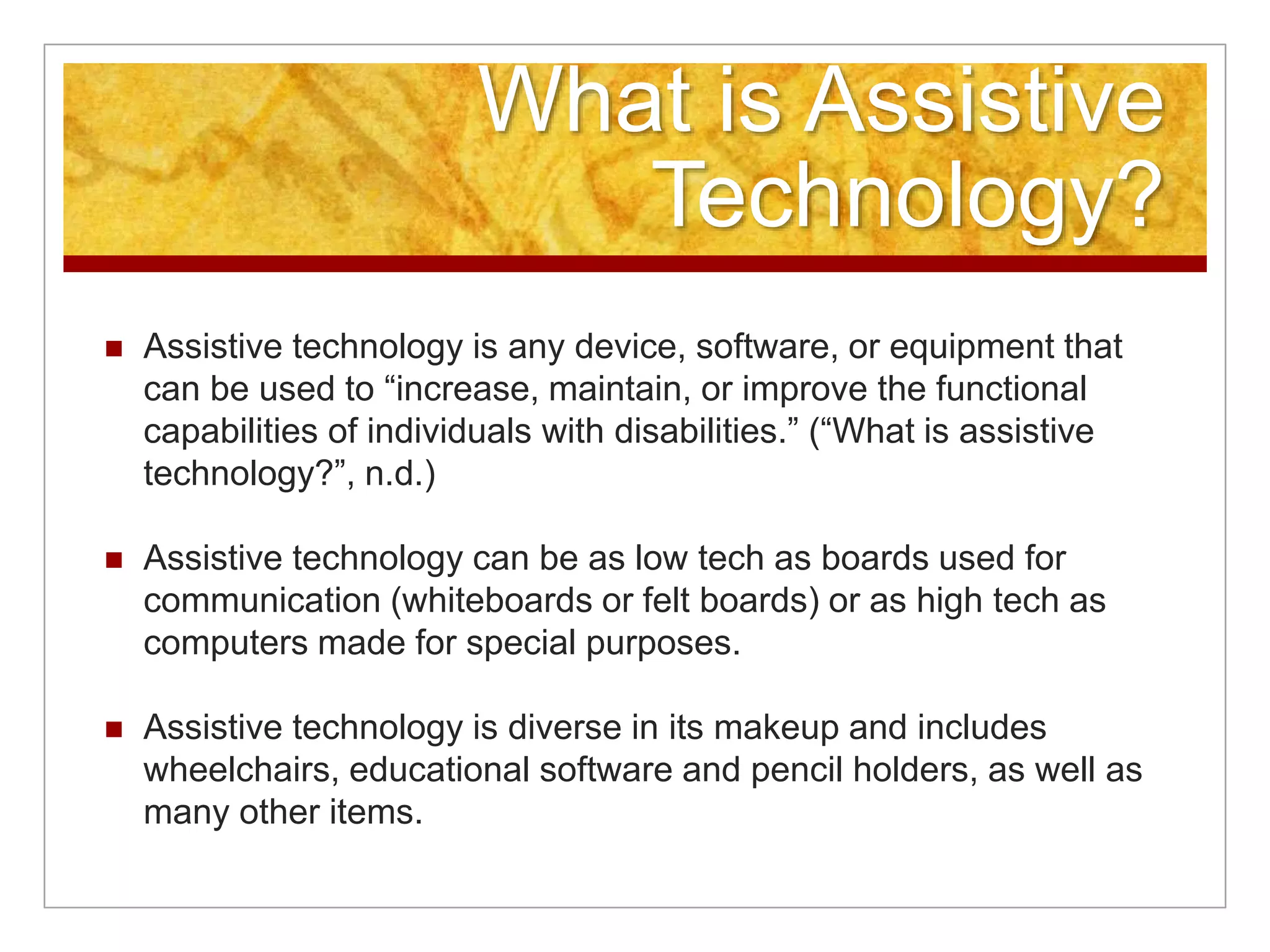 Assistive technology | PPTX