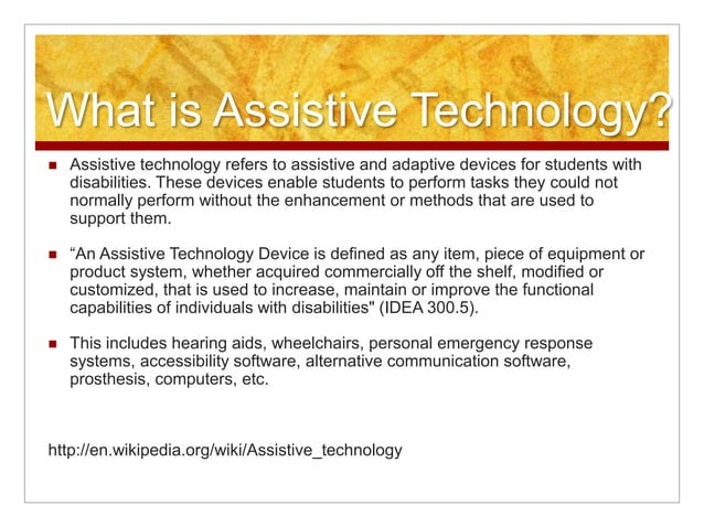 Assistive Technology Presentation | PPTX