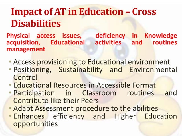 Assistive technology in inclusive education | PPTX | Special Education ...